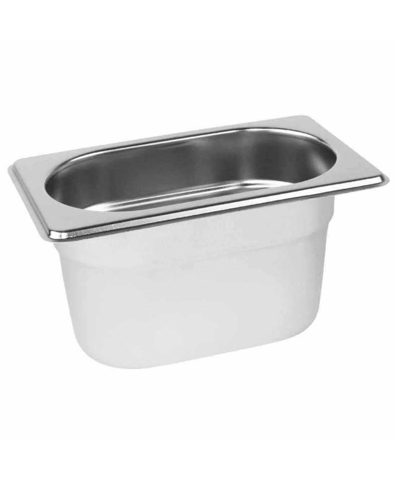 Bac Gastro GN 1/9 Profondeur 100 mm (800 ml) en Inox 18/0