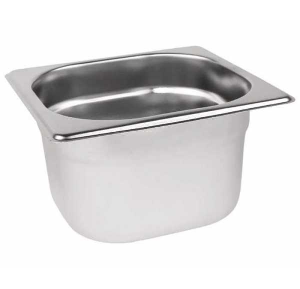 Bac GN 1/6 en Inox 18/0 - Profondeur 100 mm (capacité 1.7 L) - K991